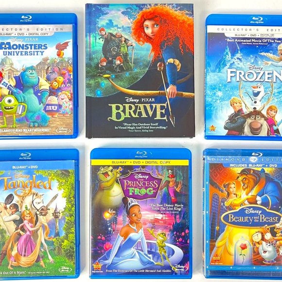 Disney | Media | Disney Pixar 6 Disney Movie Bluray Lot Frozen Brave ...